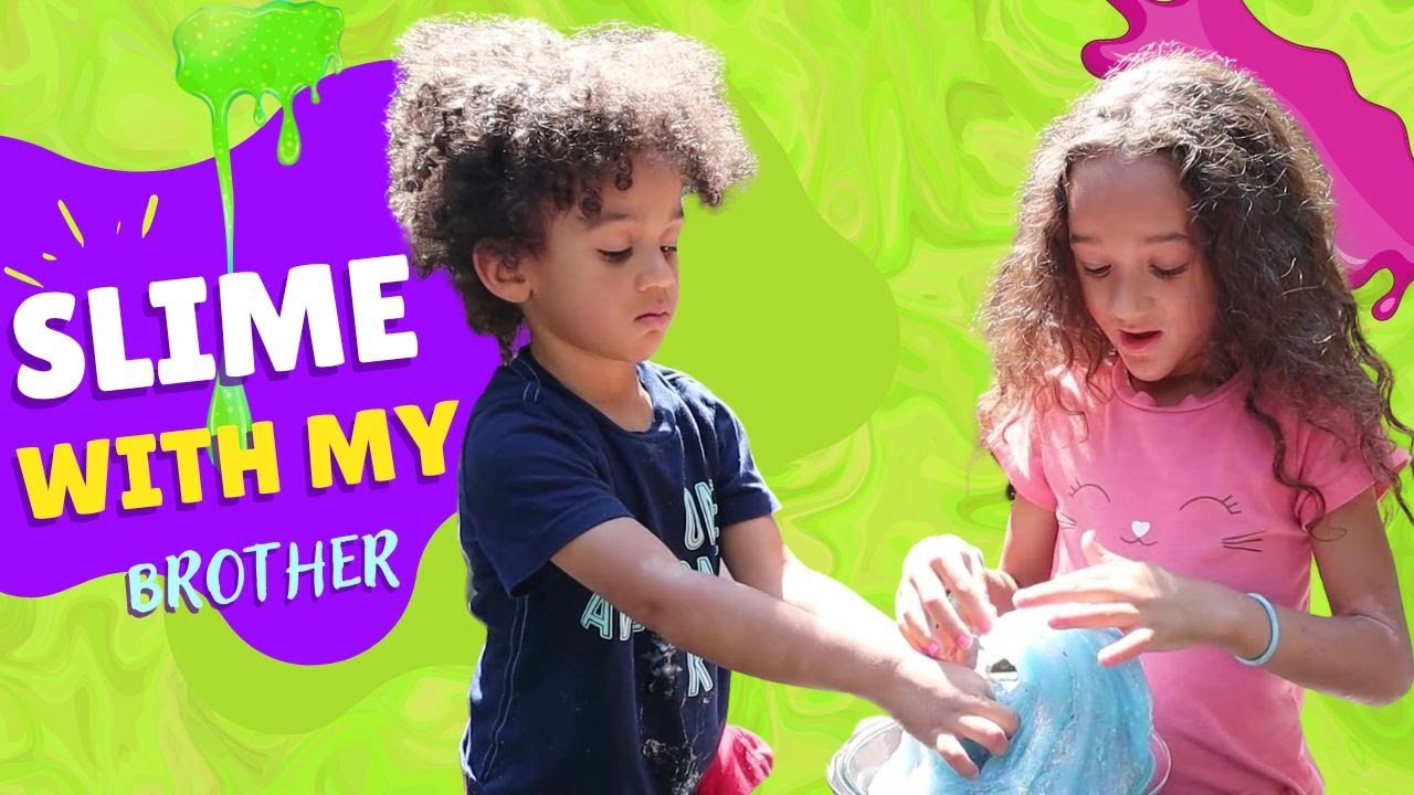 Mixing Slime & Pretend Play Fun Slime Challenge With My Brother - YouTube