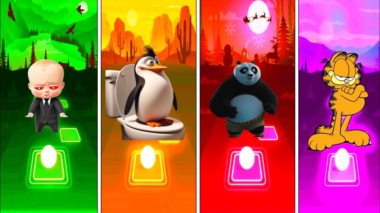 The Boss Baby Exe 🆚 Los Pinguinos 🆚 Kung fu panda 4 🆚 Gerfiled Tiles ...