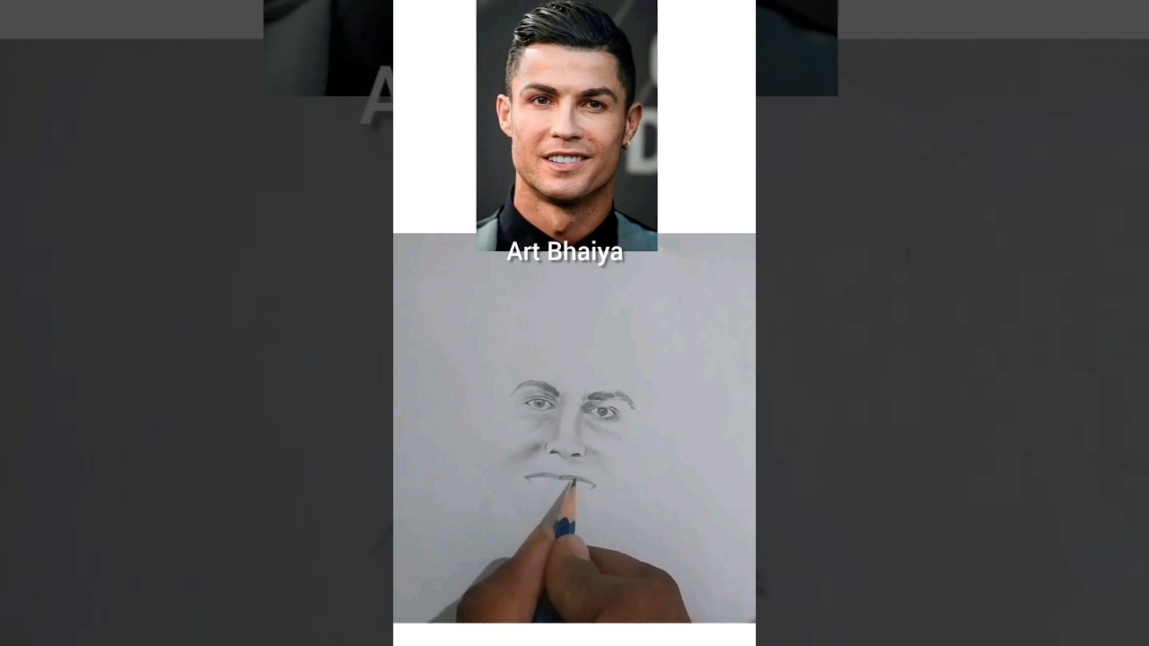 Easy Cristiano Ronaldo portrait drawing on paper | Cr7 football player ...
