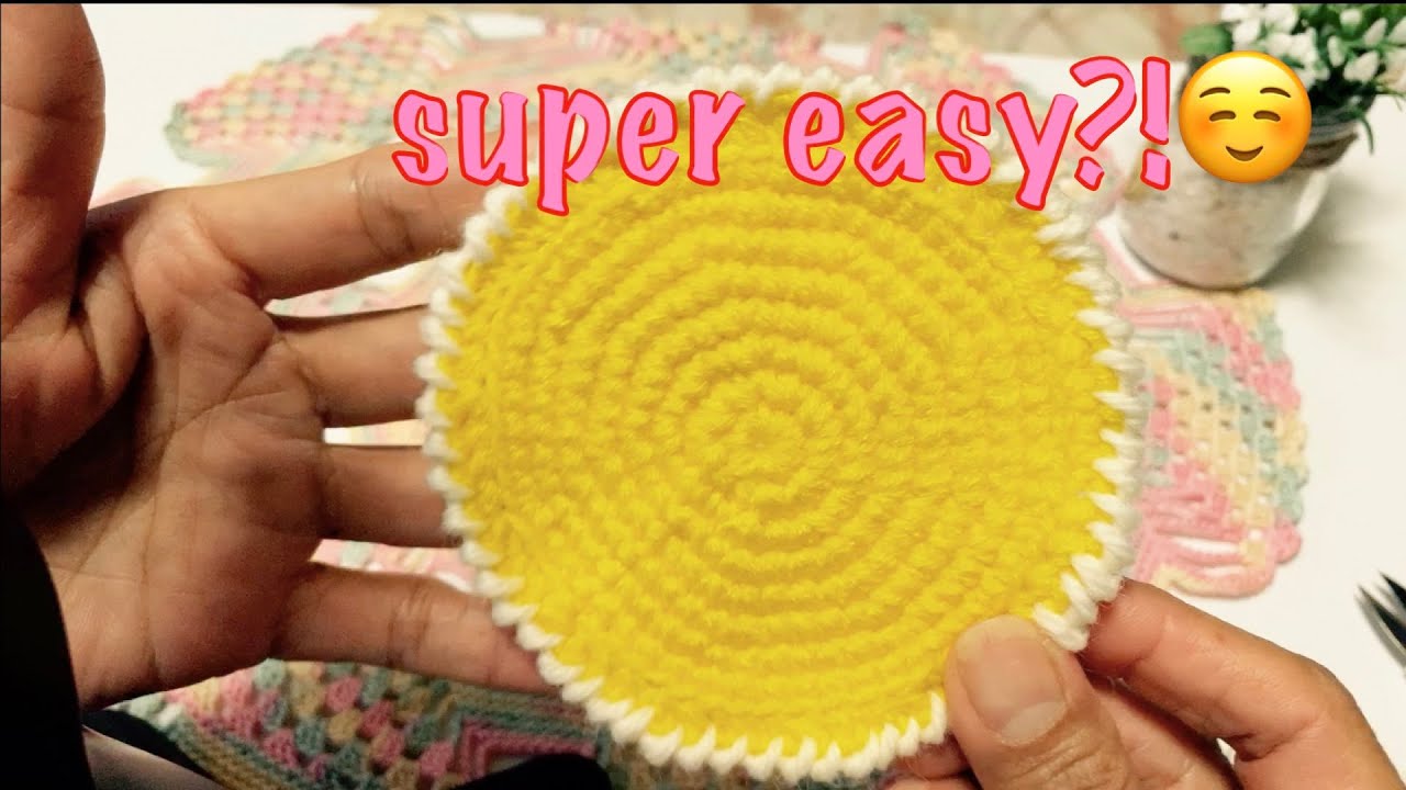 【gantsilyo】paggawa ng design sa gilid ng single crochet na coaster ...