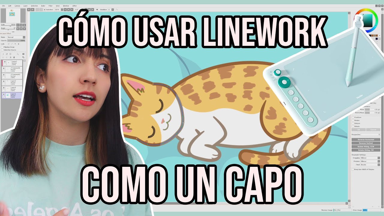 TUTORIAL LINEWORK EN SAI + PARBLO INSTANGBO X7 - YouTube