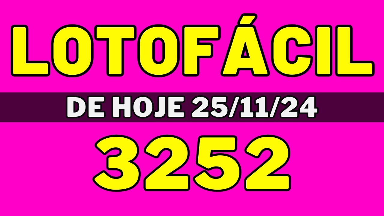 🍀Lotofácil 3252 – Resultado da lotofácil de hoje 3252 (25-11-24) - YouTube