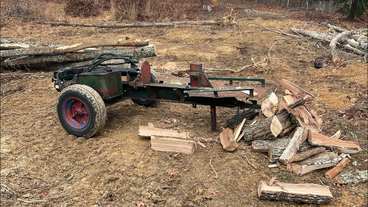 Abandon Log Splitter Turned Into a Splitting Machine - YouTube