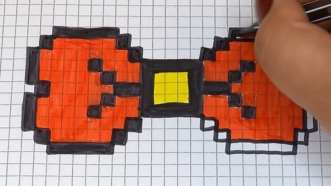 DIY Handmade Drawing Pixel Art | How to draw a cute Bow | Easy Draw ...