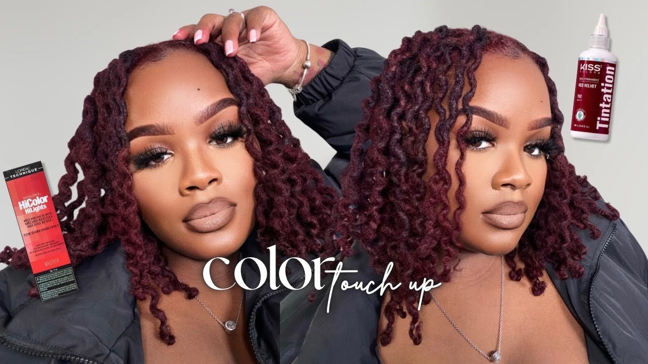 🍒 LOC TUTORIAL: Red Loc Color Touch Up Using L’Oreal Hicolor & Kiss ...