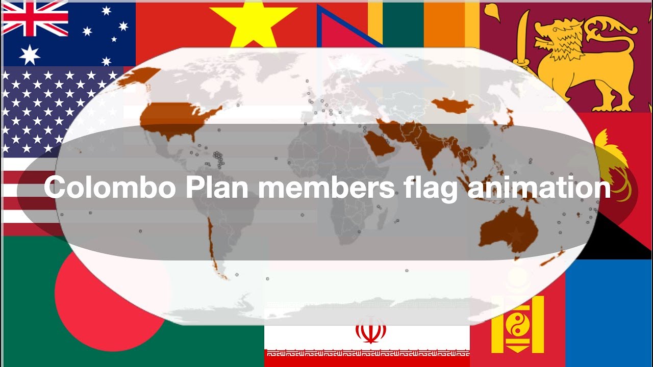 Colombo Plan members flag animation - YouTube