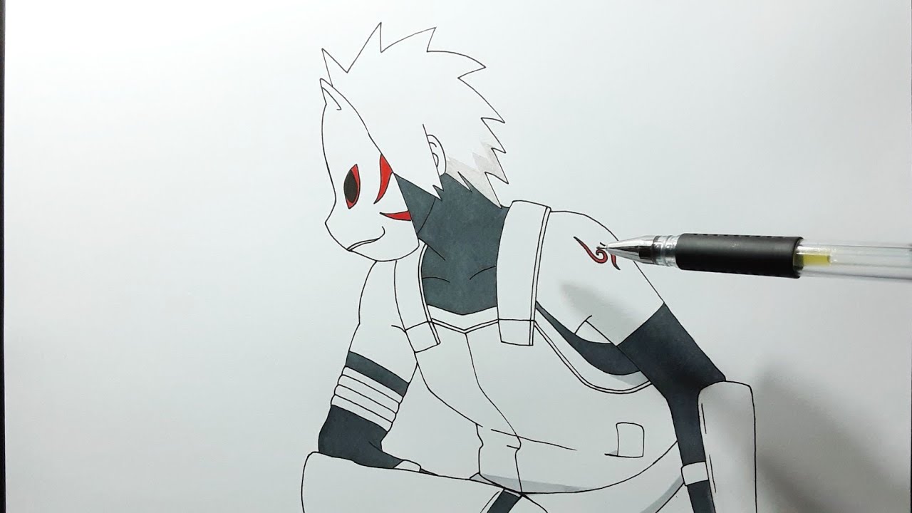 How to draw Kakashi Anbu | step by step | Cách vẽ Kakashi Anbu - YouTube