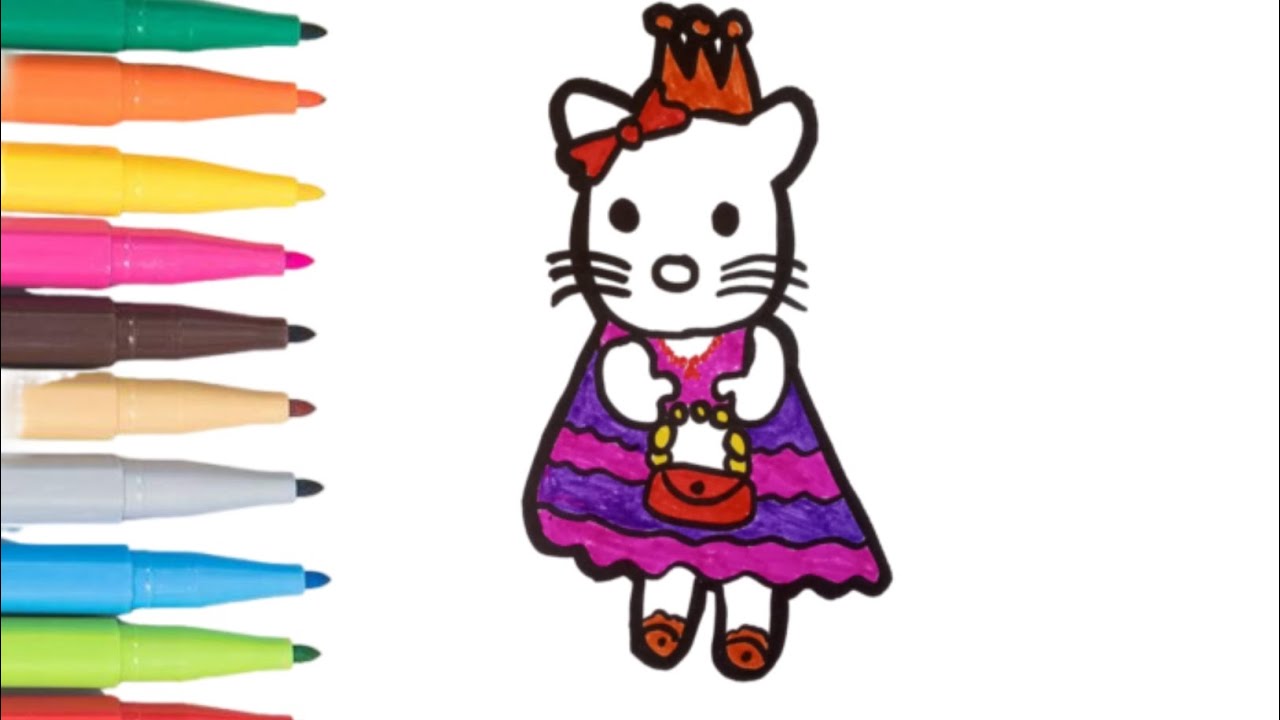 Cute Princess Hello Kitty Drawing | HELLO KITTY DRAWING EASY | Hello ...
