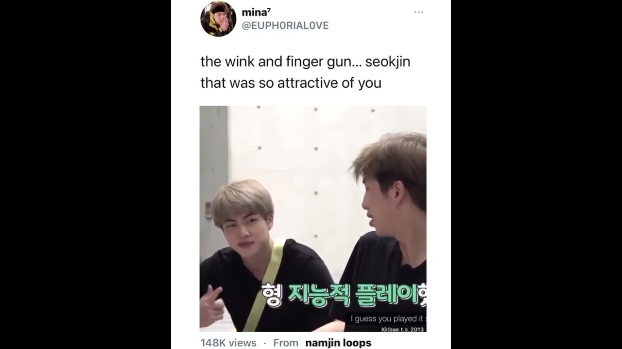The wink and the finger gun .......Seokjin that was so attractive of ...