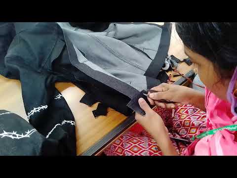 Scissoring & stitch remove at waist belt mouth psn denim jacket excellent method