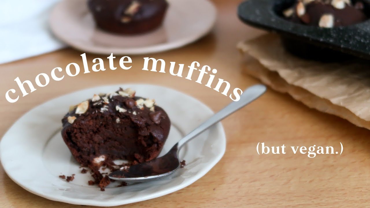 making vegan chocolate muffins with tofu: high protein and delicious ...