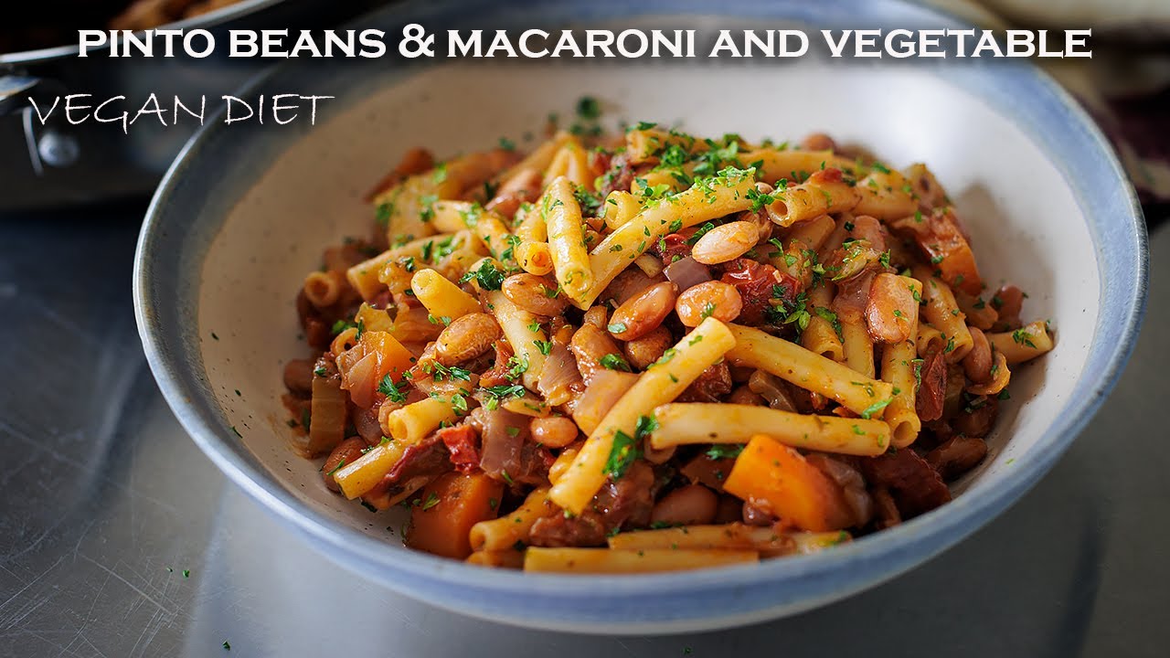 One-Pan Pinto Bean & Macaroni Delight: A Hearty Vegan Feast - YouTube