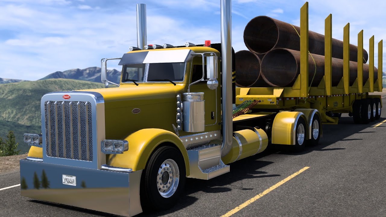 Hauling Heavy Iron Pipes with 625hp CAT Power! 🚛 | Peterbilt 389 ...