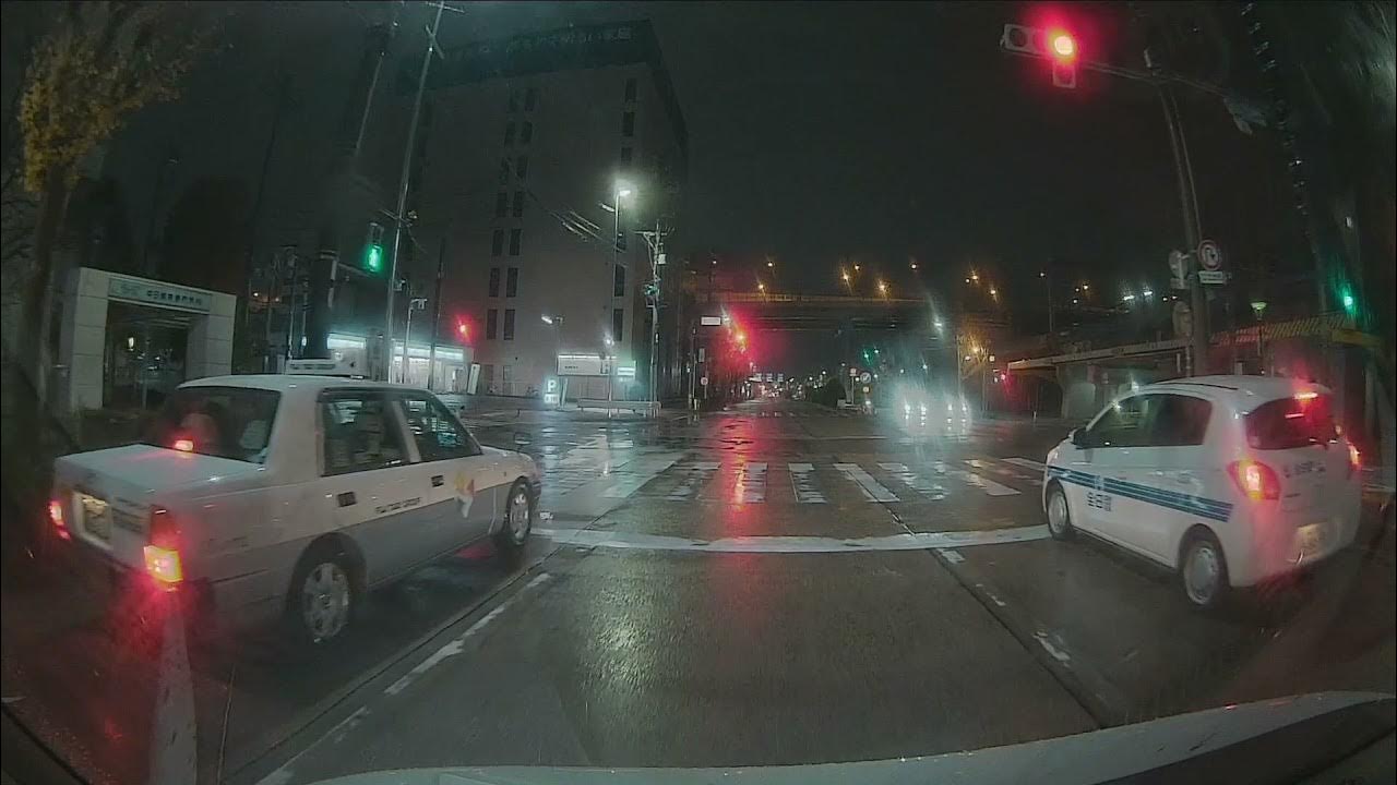 コムテック ZDR038 実際の記録映像動画 その5 雨の夜(前後記録) - YouTube