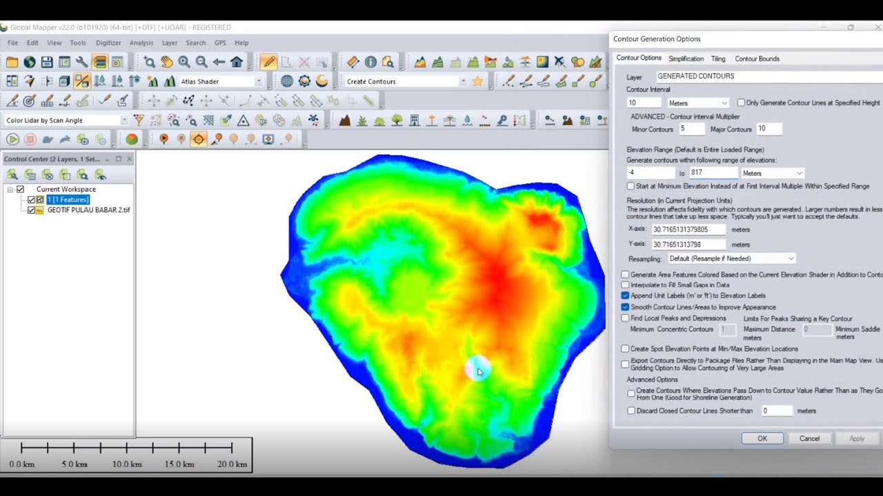 Membuat Contur Dengan Global Mapper + Autocad Civil 3D PART 1 - YouTube