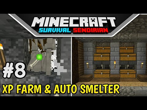 SKELETON XP FARM dan Auto Smelter - MCPE Survival Sendirian #8 - YouTube