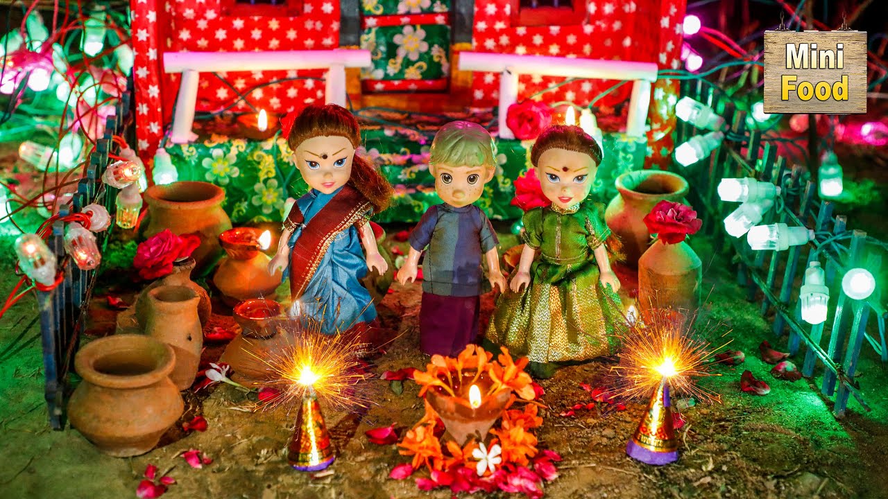 Miniature Dolls Diwali Celebration | Tiny Cooking | Mini Food Cooking ...