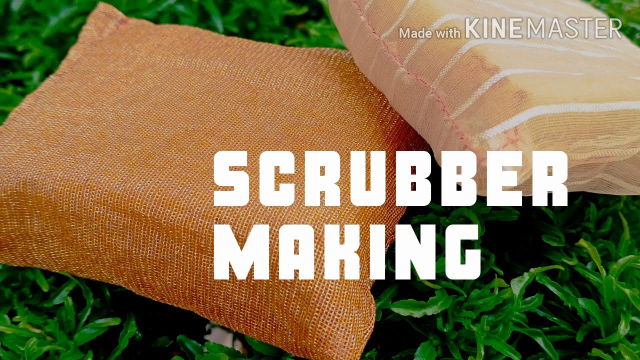 SCRUBBER MAKING !!! At home [kitchen tip] 5minutes craft.. ️ - YouTube
