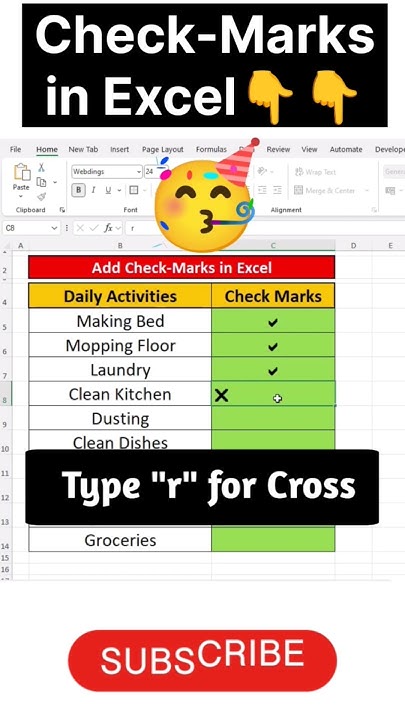 ExcelTrick🤔#Check-Marks in Excel#excel#exceltutorial#exceltips#exceltricks#shorts#viral# ...