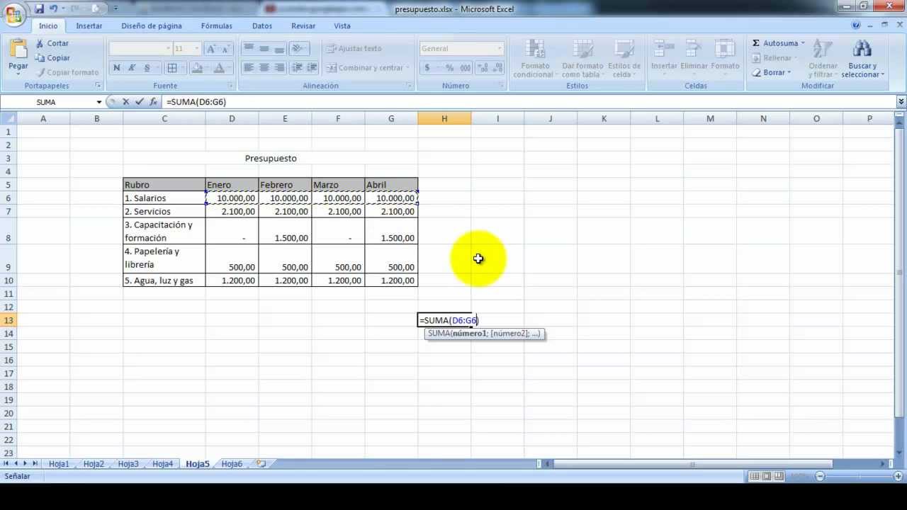 Exceln1 Suma Varias Celdas En Excel Youtube 2109
