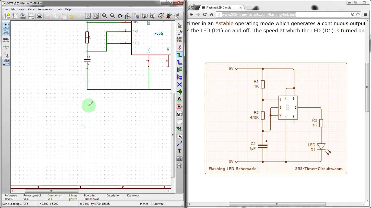 KiCad 3.0 - Schematic Creation with EEschema - Getting To Blinky KiCad Tutorial - Part 3 - YouTube