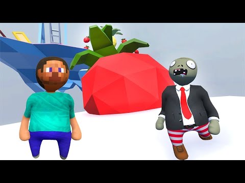 ZOMBİK VE STEVE ZIPLAMA PARKURUNDA 😱 Human Fall Flat