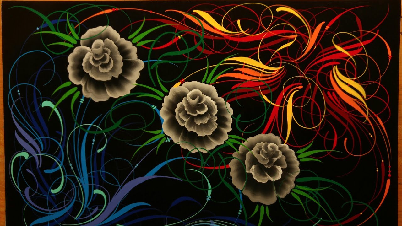 Dual Color Scroll Pinstriping Design (Finished) - YouTube