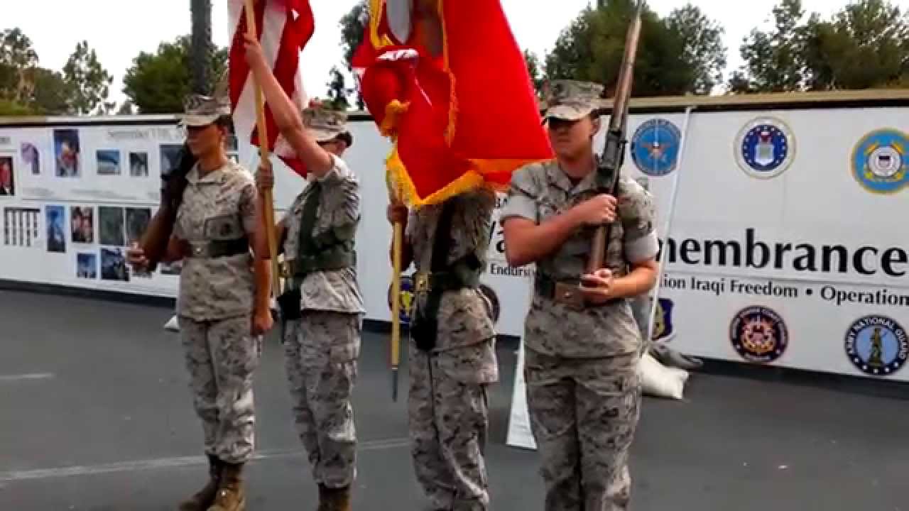 USMC Color Guard at Wall of Remembrance - YouTube
