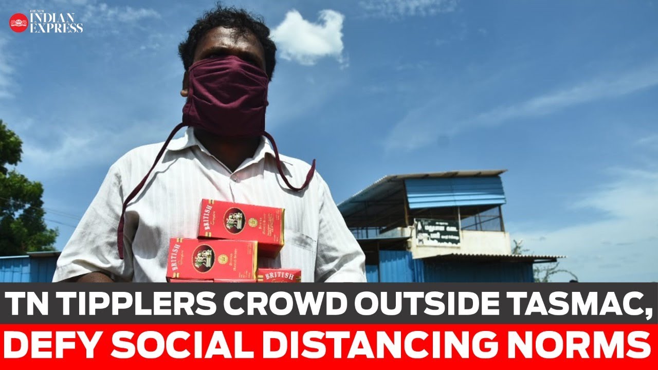 TN Lockdown: Tipplers queue up outside TASMAC, defy social distancing ...