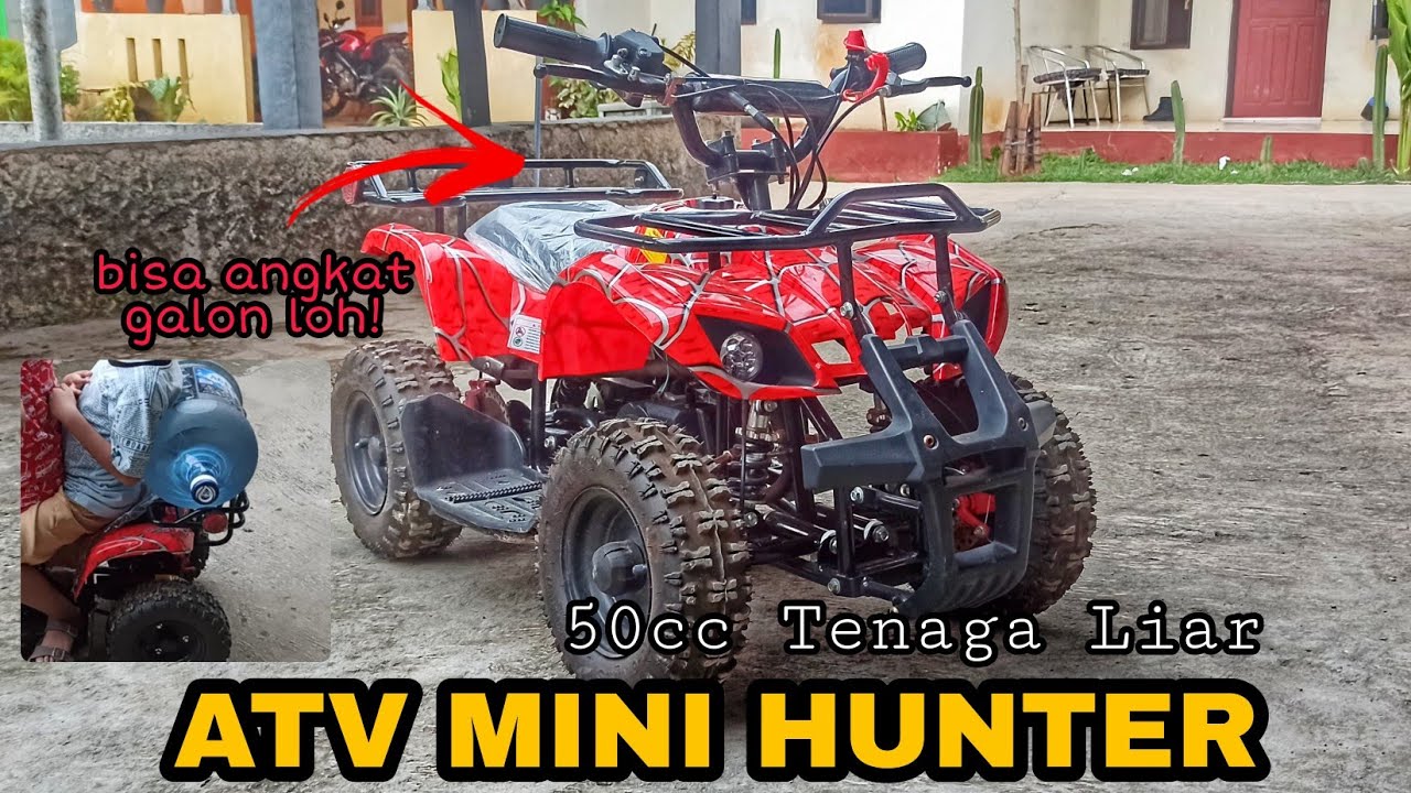 Test Ride & Sedikit Review ATV Mini Hunter 50cc Spider Red #34 - YouTube