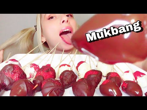 TÜRKÇE ASMR | ÇİKOLATALI ÇİLEK MUKBANG 🍓 DEĞİŞİK BİR ALDATILMA ANISI