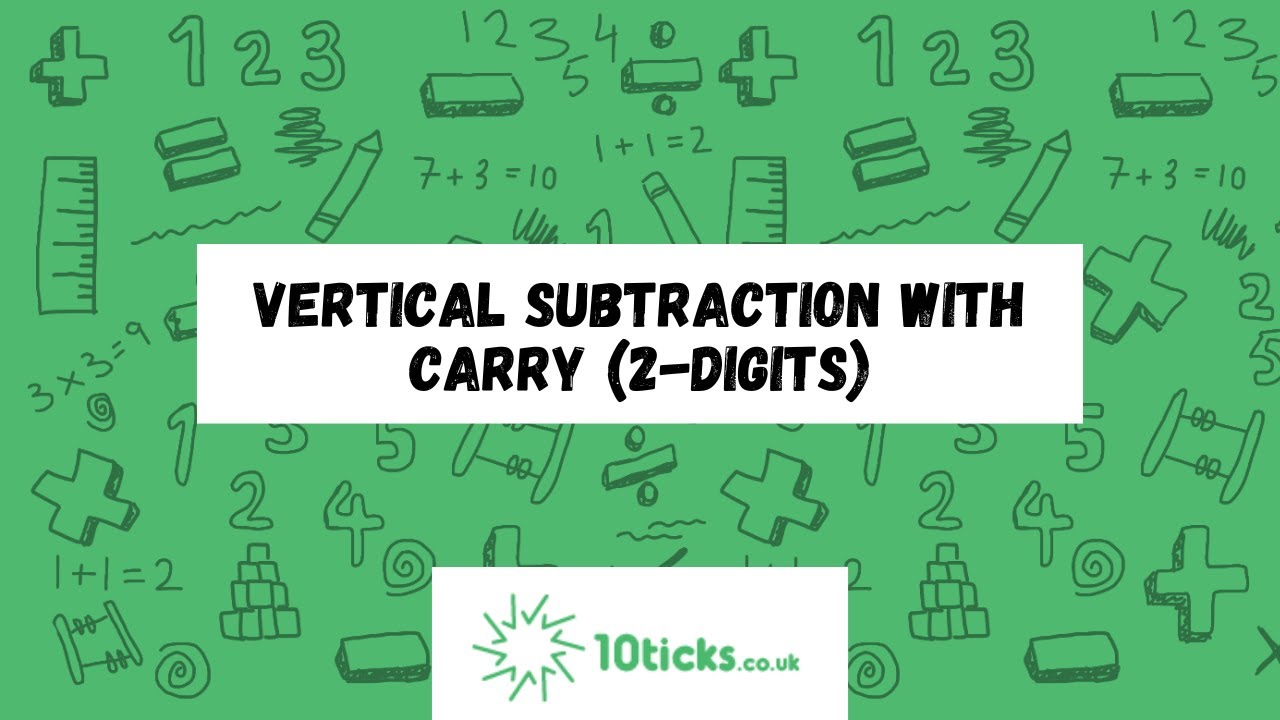 Vertical Subtraction With Carry (2-digits) - YouTube