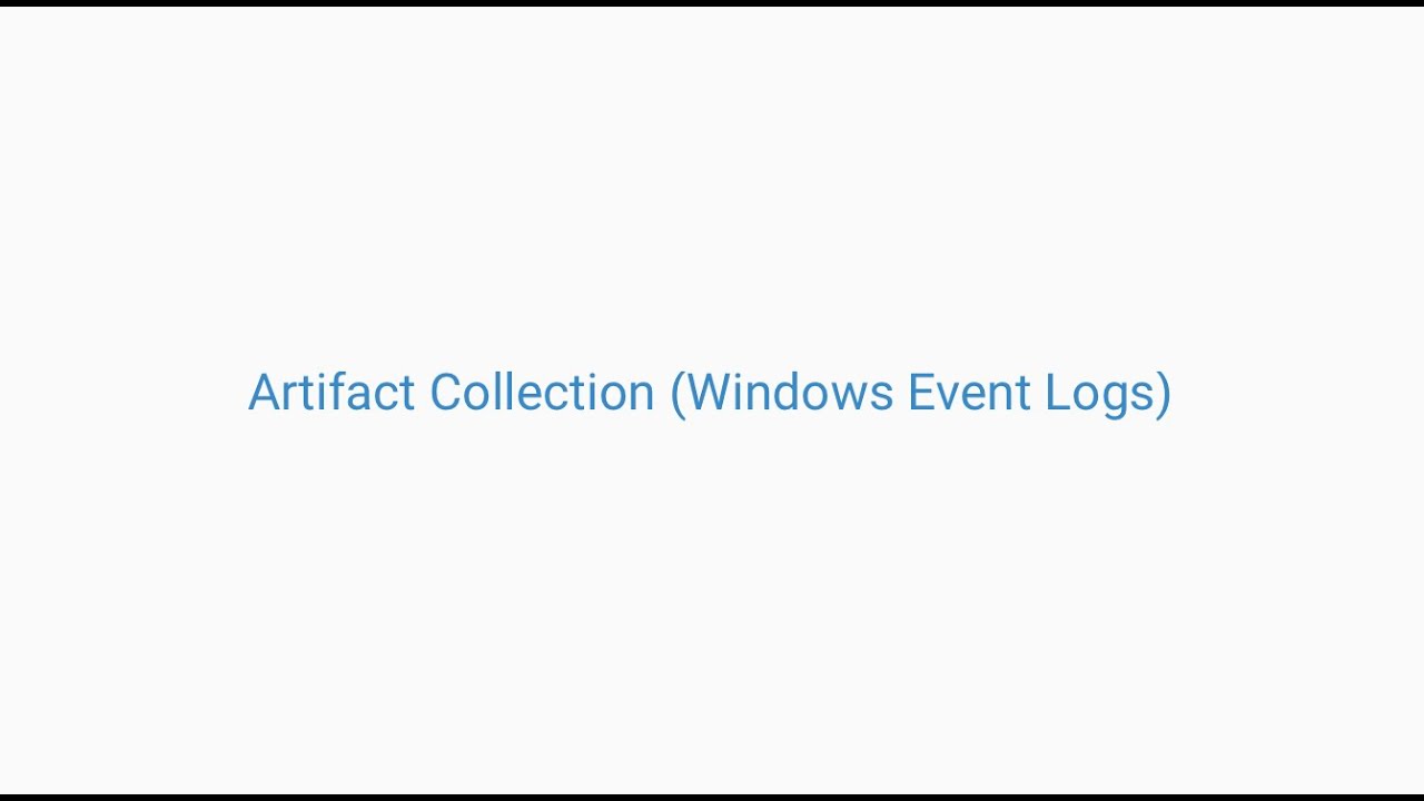 Artifact Collection (Windows Event Logs) With LimaCharlie - YouTube