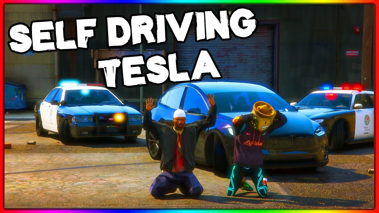 GTA 5 ROLEPLAY - SELF DRIVING TESLA VS COPS | RedlineRP - YouTube