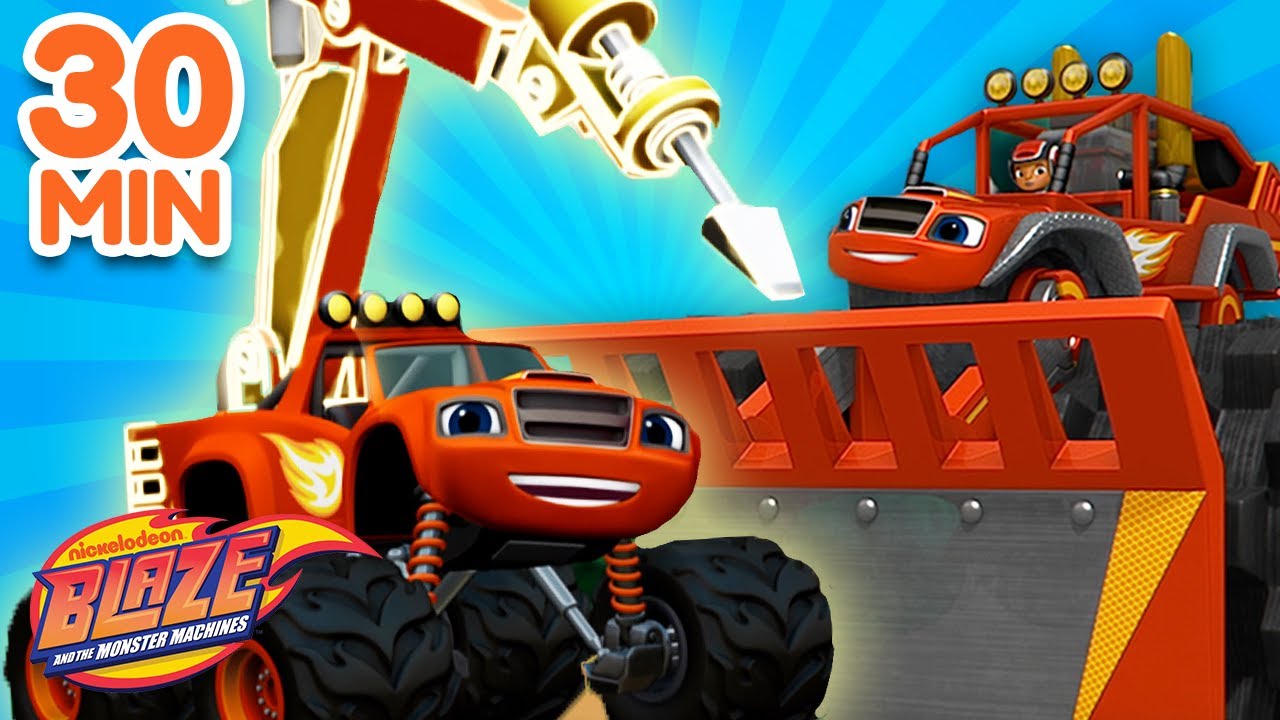 30 MINUTOS de Resgates de Equipes de Construção! 🚜 | Blaze and the ...