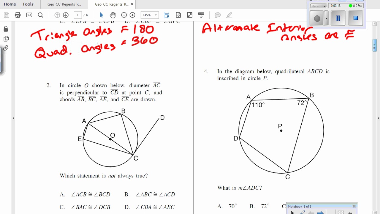 Geo CC Regents Review #7 Angle Relationships - YouTube