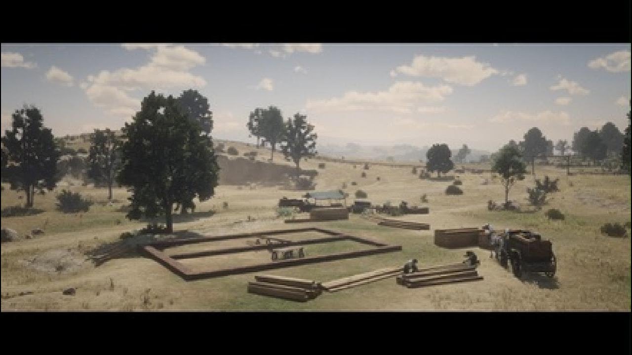 Buiding the cabin in rdr2 - YouTube