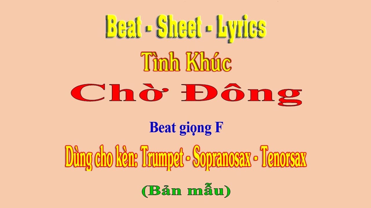 Chờ Đông - Beat Sheet dành cho Tenol và soprano saxophone - YouTube