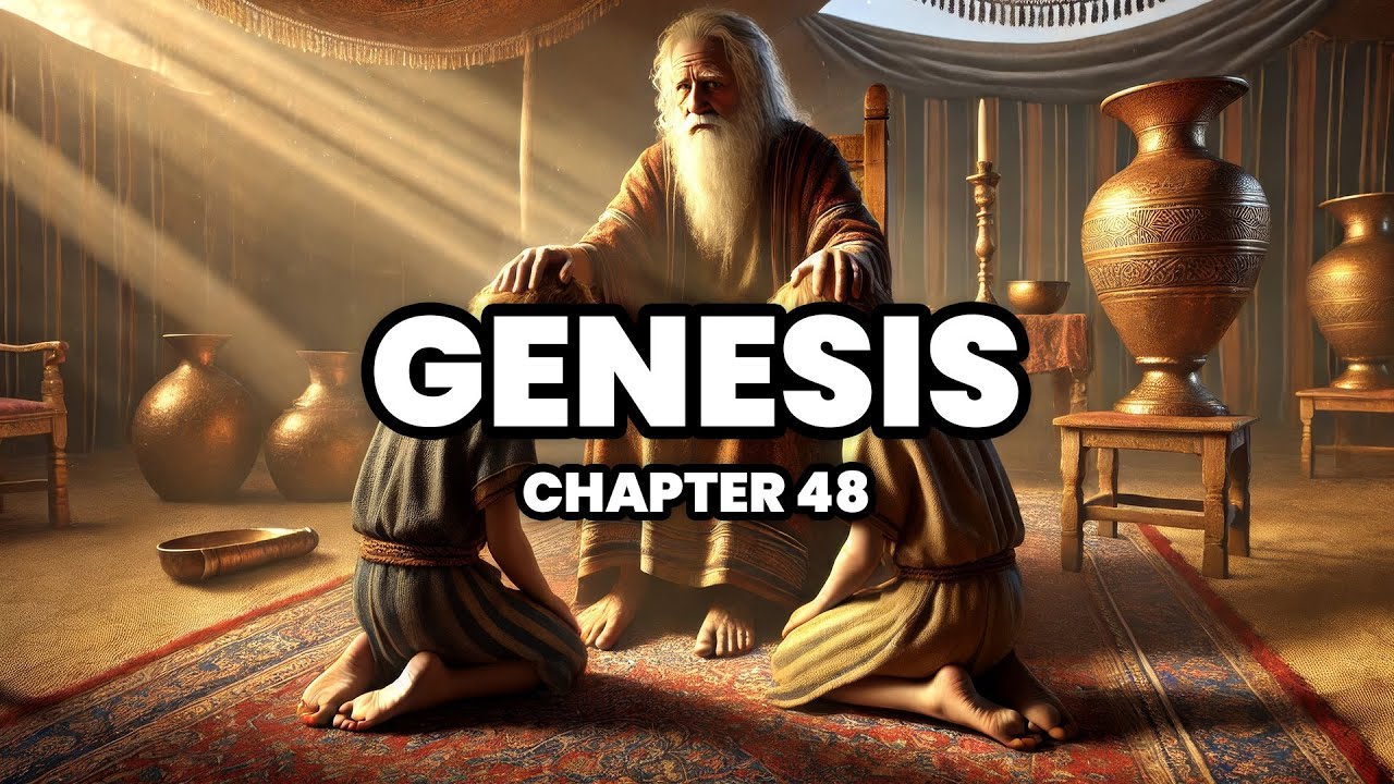 SPOKEN BIBLE: Genesis - Chapter 48 | Jacob Blesses Ephraim and Manasseh ...