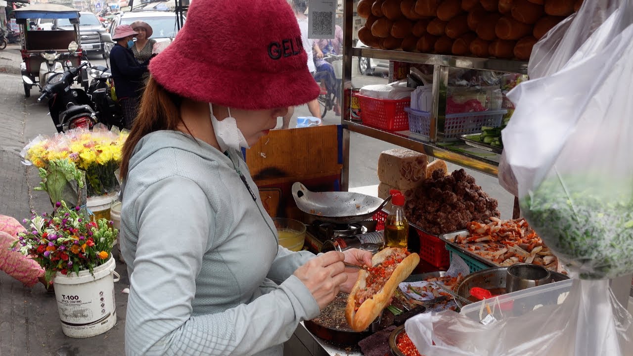 Most Unique Sandwich in Phnom Penh Num Pang Pate - YouTube