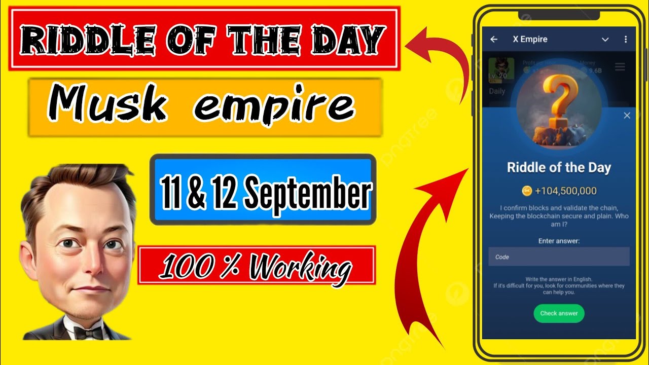 11 & 12 September Riddle of the day Musk Empire | Riddle of the day | # ...