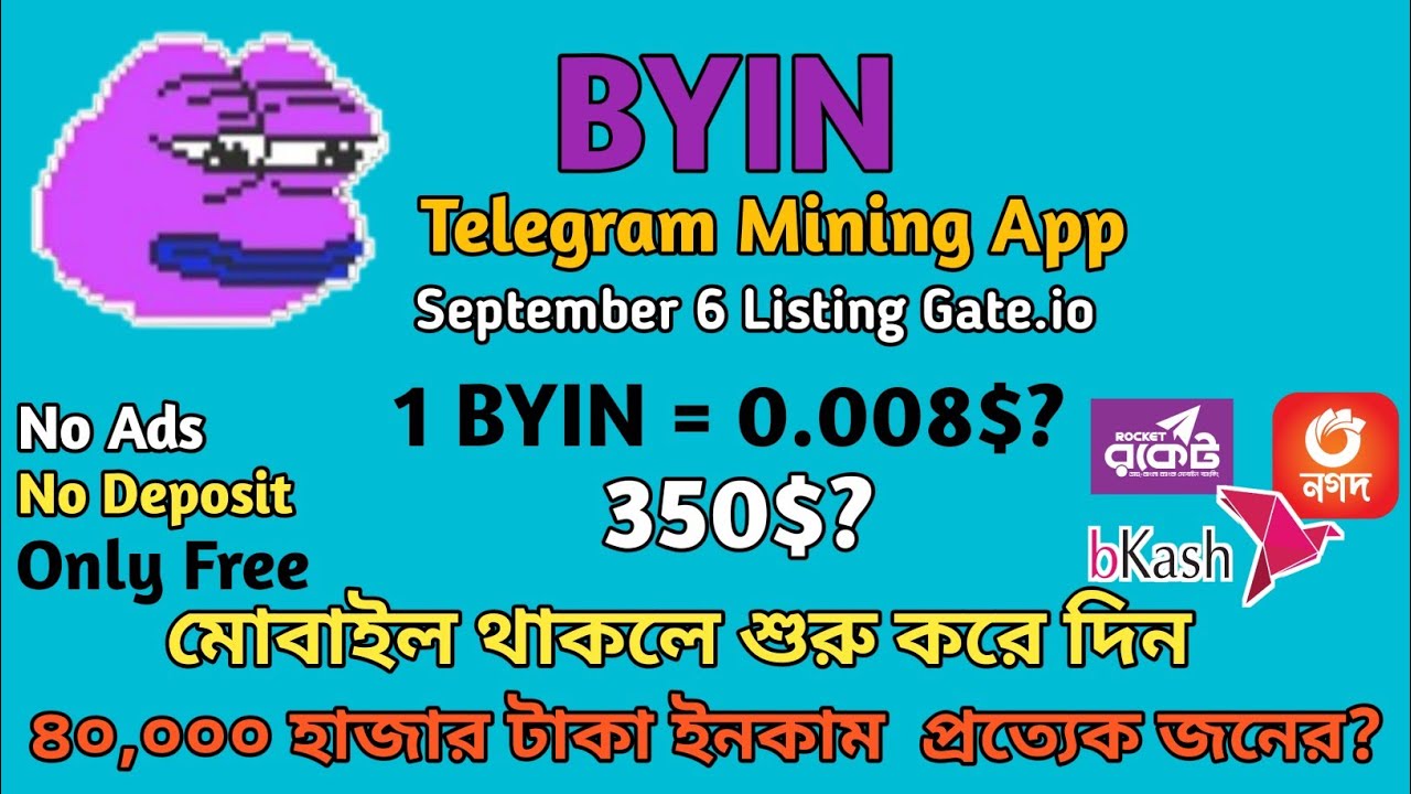 BYIN Telegram Mini Bot | Telegram Coin Mining | Income Bracket - YouTube
