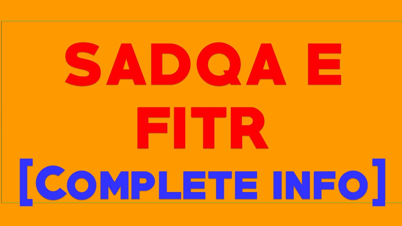 sadka e fitr complete info - YouTube