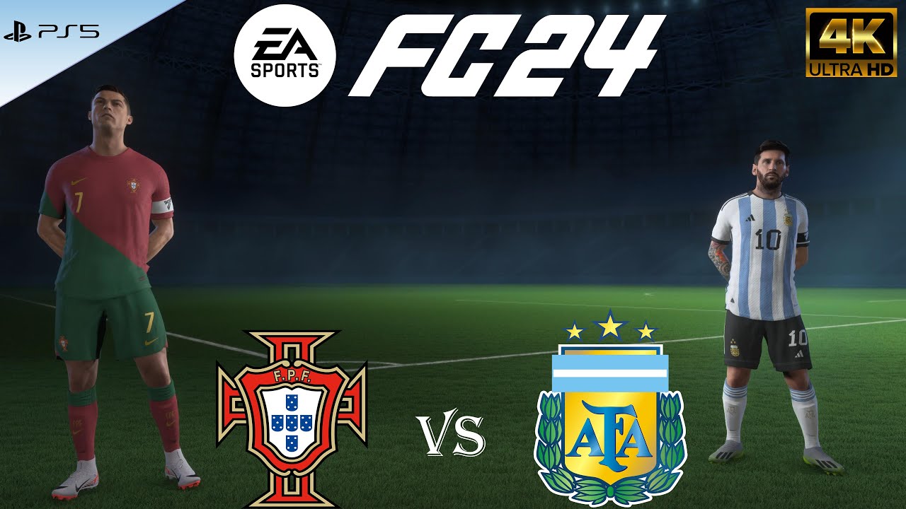 FC 24, MESSI vs RONALDO, ARGENTINA vs PORTUGAL, PS5, 4K - YouTube