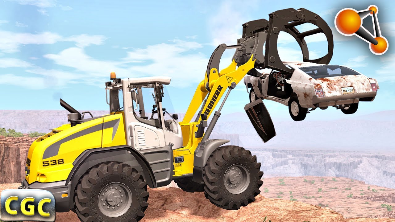 Clearing Parking lot Crushing Cars by Wheel Loader BeamNG Drive - YouTube