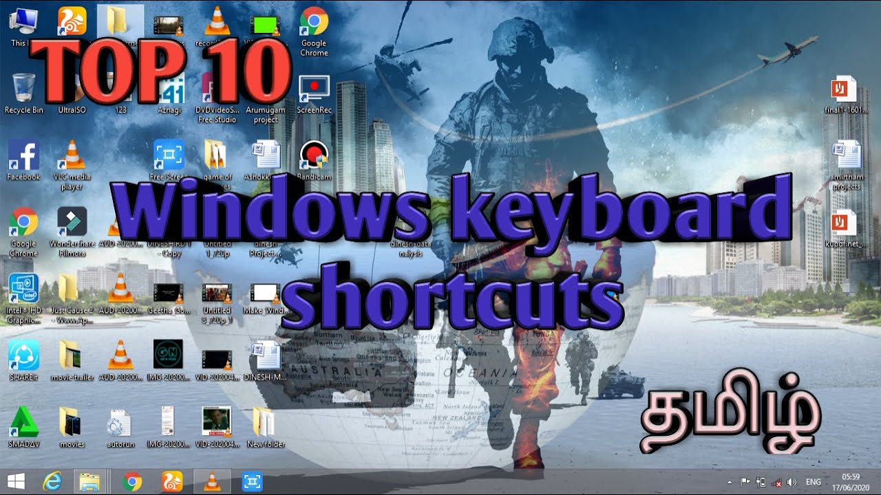 Top 10 best keyboard shortcuts for windows Tamil - YouTube