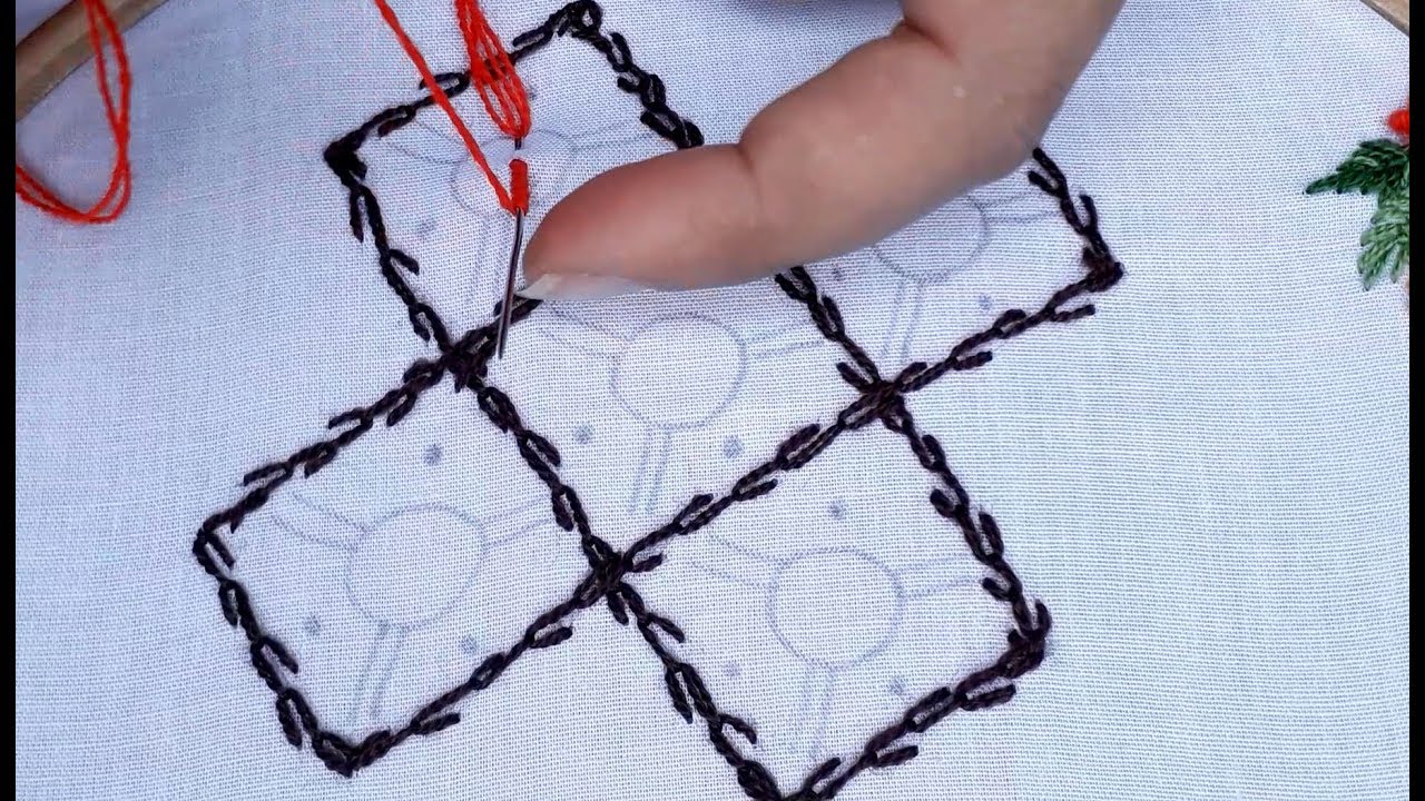 Easy hand embroidery design stitching tutorial - YouTube