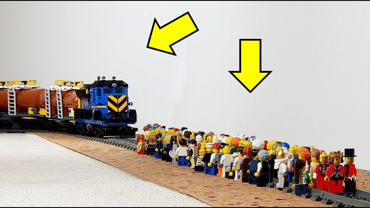 Can 123 Lego people stop a Lego train? - YouTube