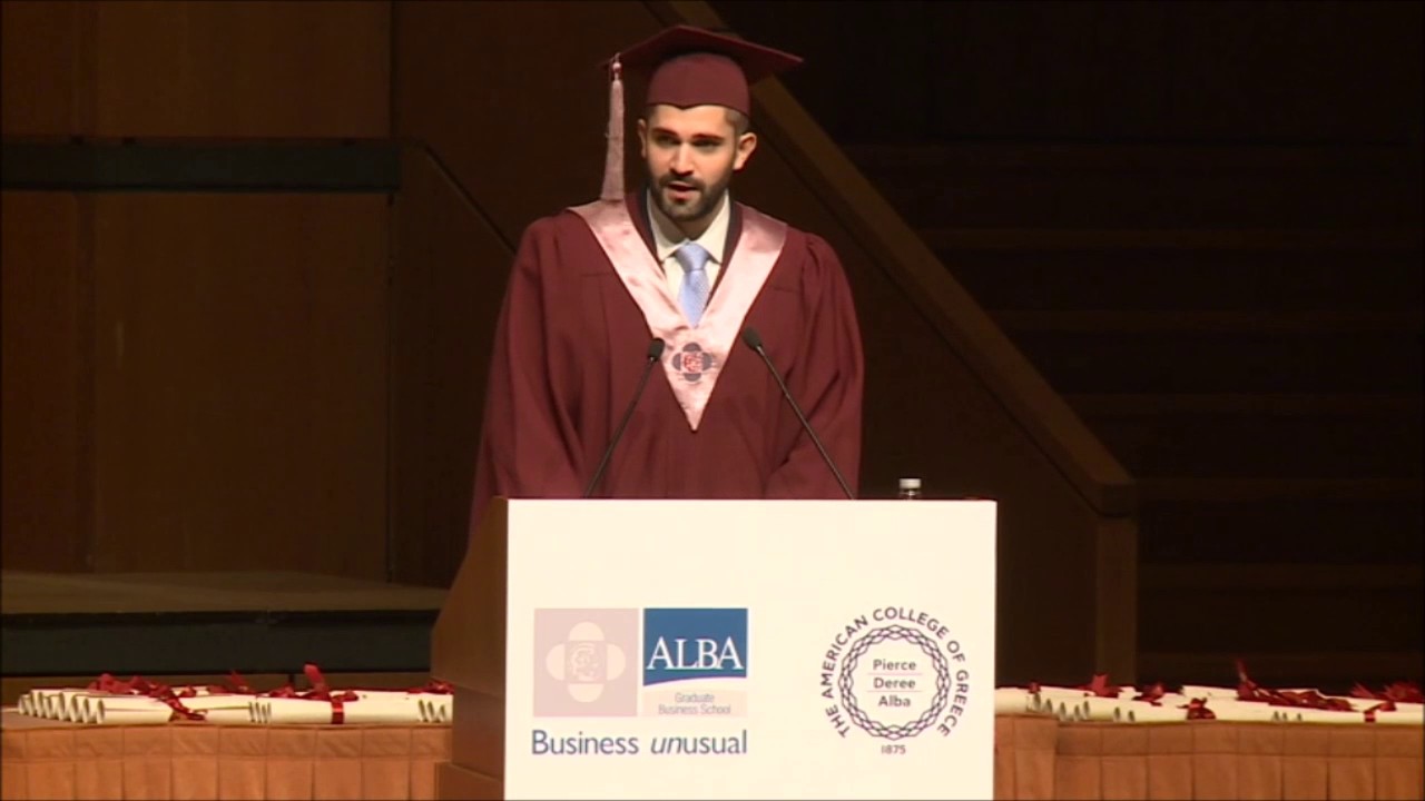 The valedictorian address at the 2016 ALBA Graduation Ceremony - YouTube