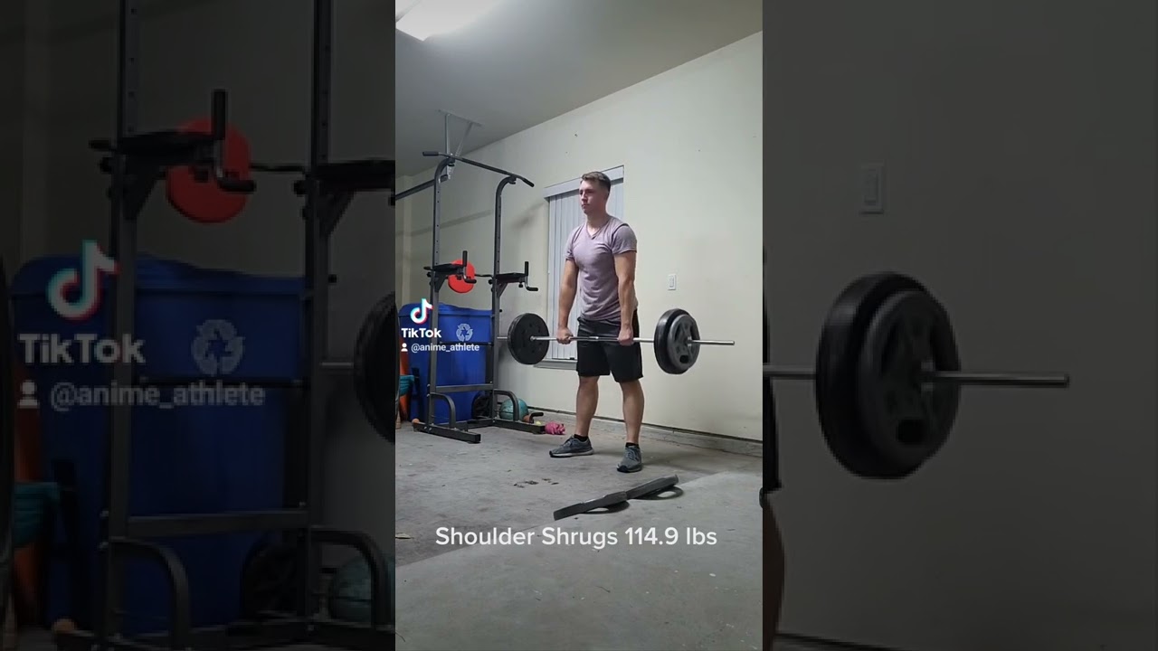 Shoulder Shrugs 114.9 lbs - YouTube